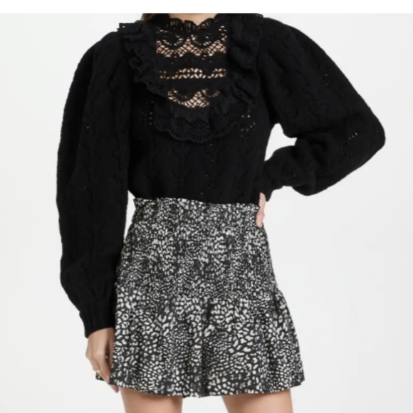 Sezane | Sweaters | Sezane Women Xs Knit Lace Bib Sweater Nwot | Poshmark